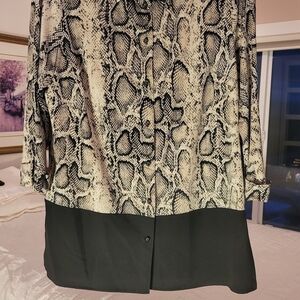 Peter Nygard | Tops | Peter Nygard Snake Print Blouse With Black Hem ...